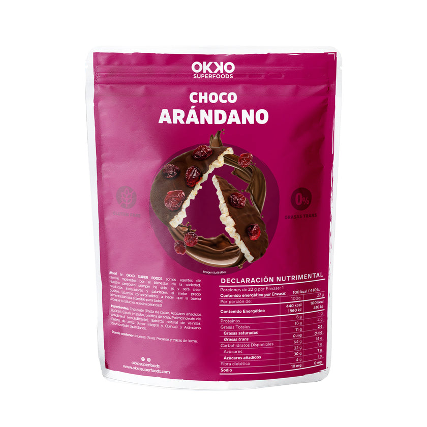 Choco Rice Cakes Arándano (22g) – OKKOSUPERFOODS